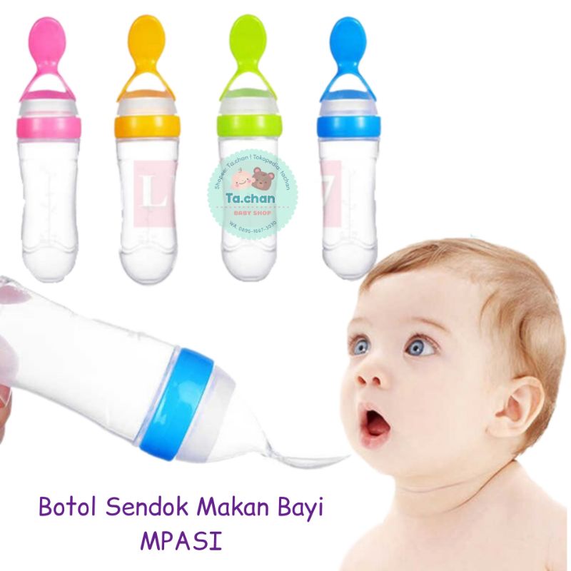 Jual Botol sendok makan Bayi mpasi/ Baby feeder/ botol sendok bayi silikon | Shopee Indonesia
