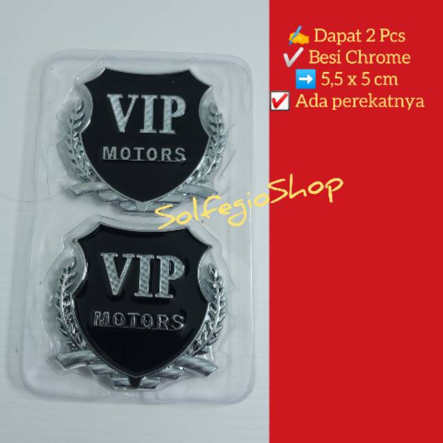 Jual Emblem stiker VIP MOTORS bahan besi chrome untuk motor maupun ...