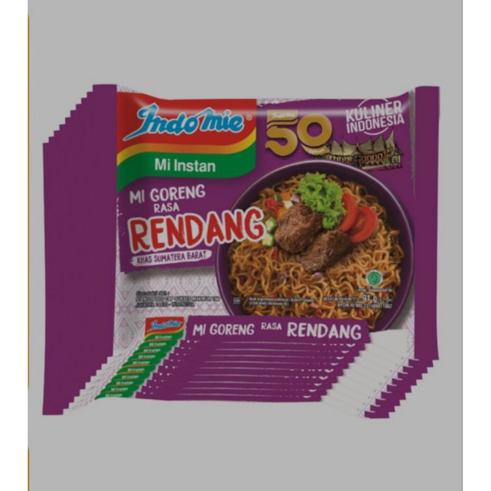 Jual MIE INSTAN INDOMIE MI GORENG RASA RENDANG KHAS SUMATERA BARAT 91g ...