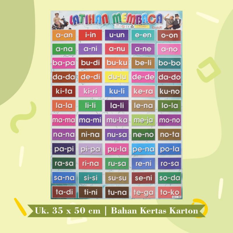 Jual Poster Edukasi Anak / Poster Belajar Membaca | Shopee Indonesia