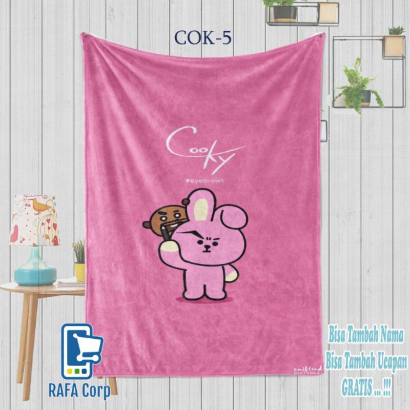 Jual Selimut karakter cooky - selimut cooky - selimut bts kartun - BTS ...