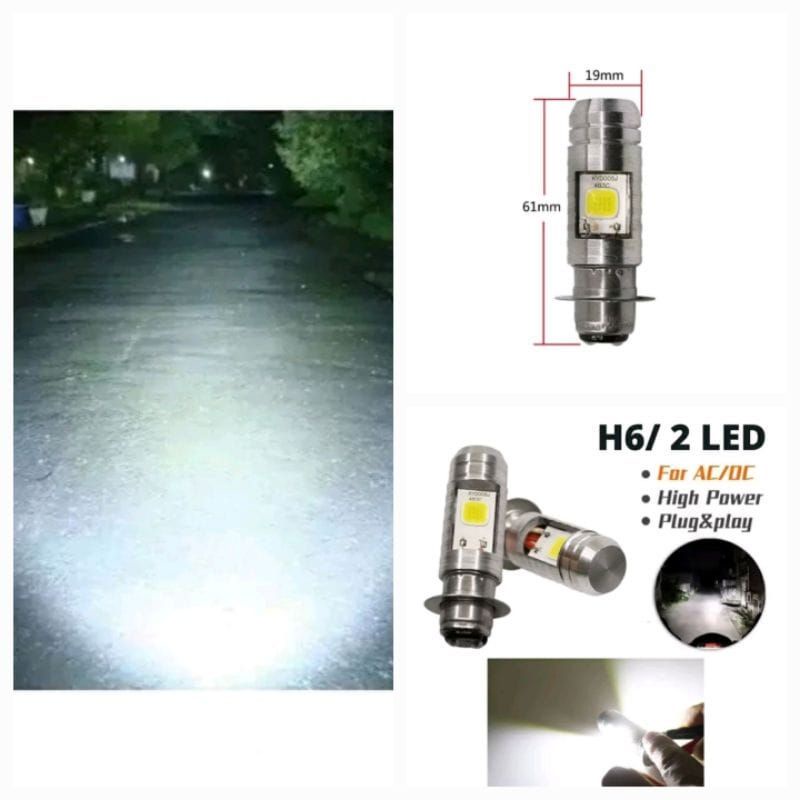 Jual Lampu Utama Motor H6 LED 12V 18Wat | Shopee Indonesia