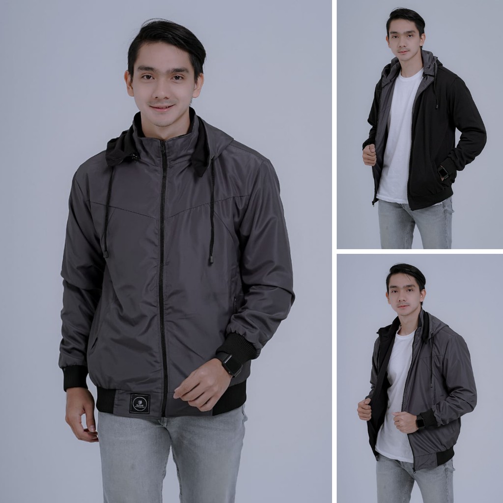 Jual Jaket Parasut BB Polos - Jaket Parasut Bolak Balik Pria dan Wanita ...