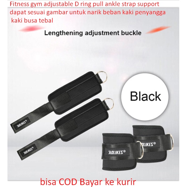 Jual Fitness gym adjustable D ring pull ankle strap support dapat ...