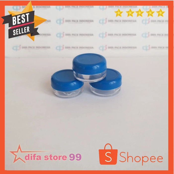 Jual Pot cream 5gr biru natural/pot 5gr semi acrylic ( Paket isi 10 pcs ...