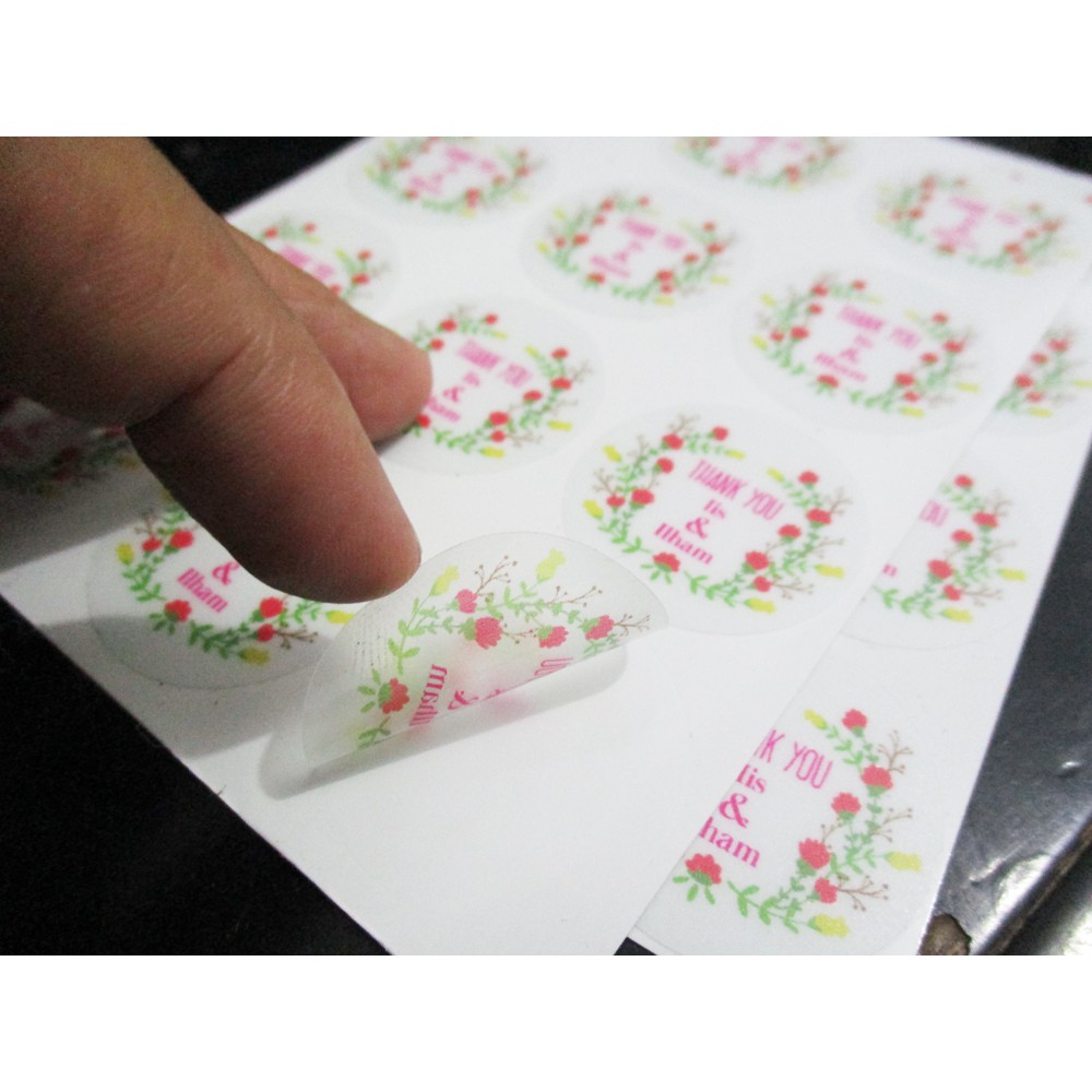 Jual Cetak Sticker Bahan Transparan Permeter + cutting | Shopee Indonesia
