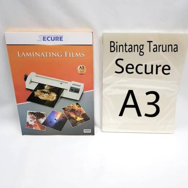 Jual Laminating Film Secure A3 Plastik Laminating Pouch Secure A3 (100 Micron) | Shopee Indonesia