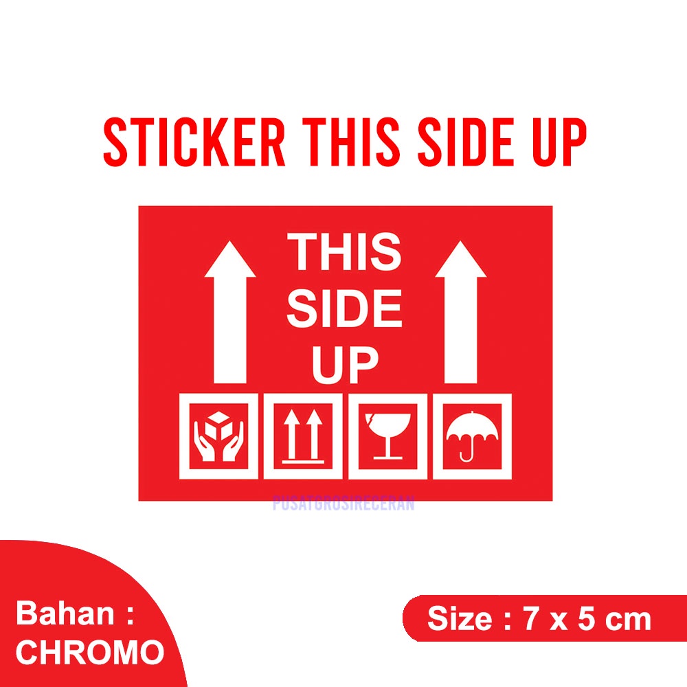 Jual Sticker Label THIS SIDE UP Sticker Pengiriman Barang 7 x 5 cm & 10 ...