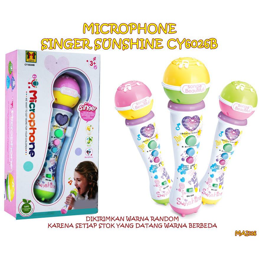 Jual MAI316 MAINAN MIC ANAK MICROPHONE SINGER SUNSHINE CY6026B | Shopee ...