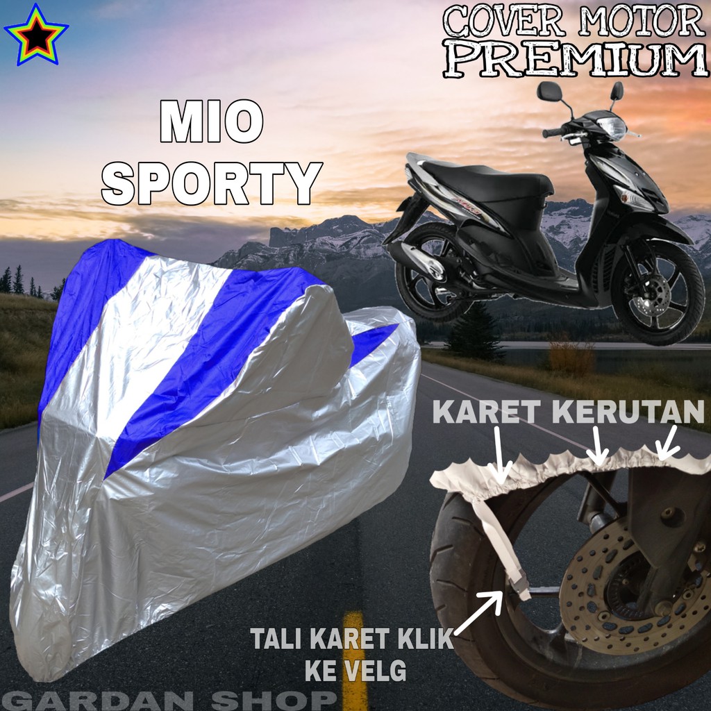 Jual Sarung Motor MIO SPORTY Silver BIRU Body Cover Mio PREMIUM ...