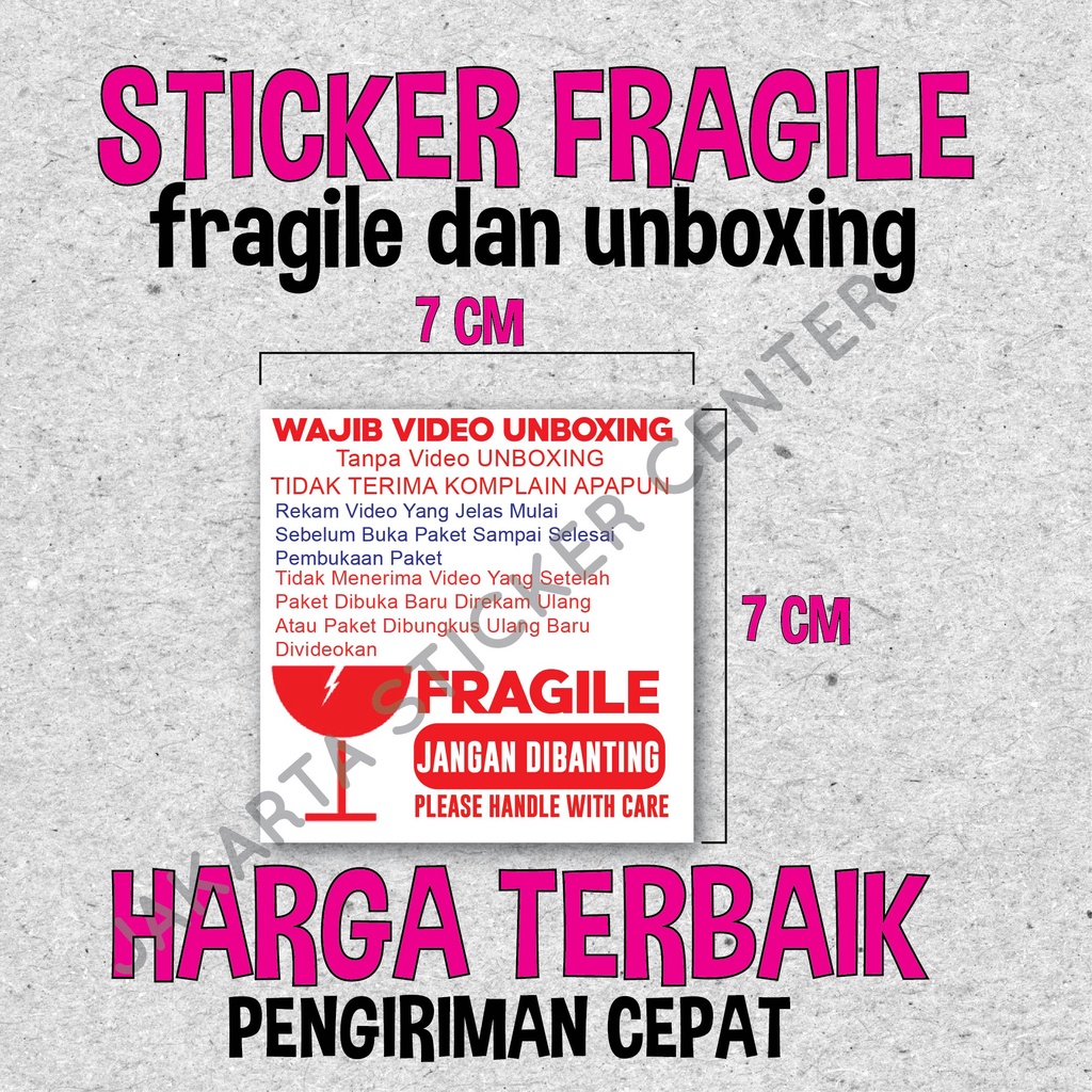 Jual Sticker Video Unboxing / Fragile – Stiker Pecah Belah, Handle with ...