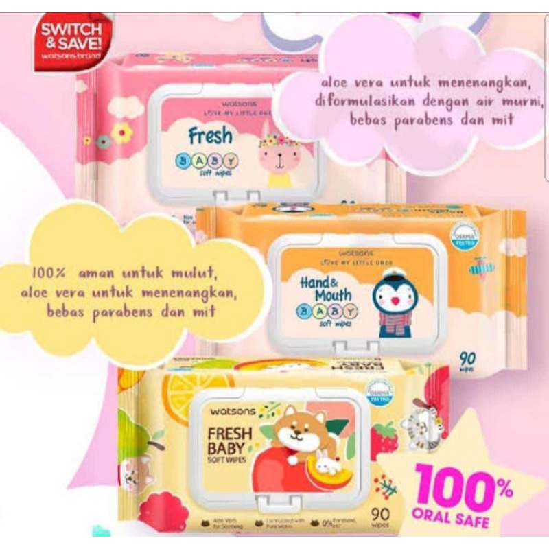Jual WATSONS FRESH BABY SOFTWIPES SHIBA 90 SHEETS/TISSUE BASAH BABY ...