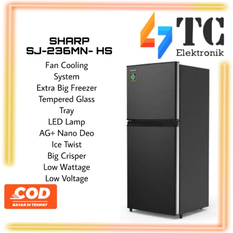 Jual Kulkas Sharp 2 Pintu SJ-236MN-HS 205 Liter | Shopee Indonesia
