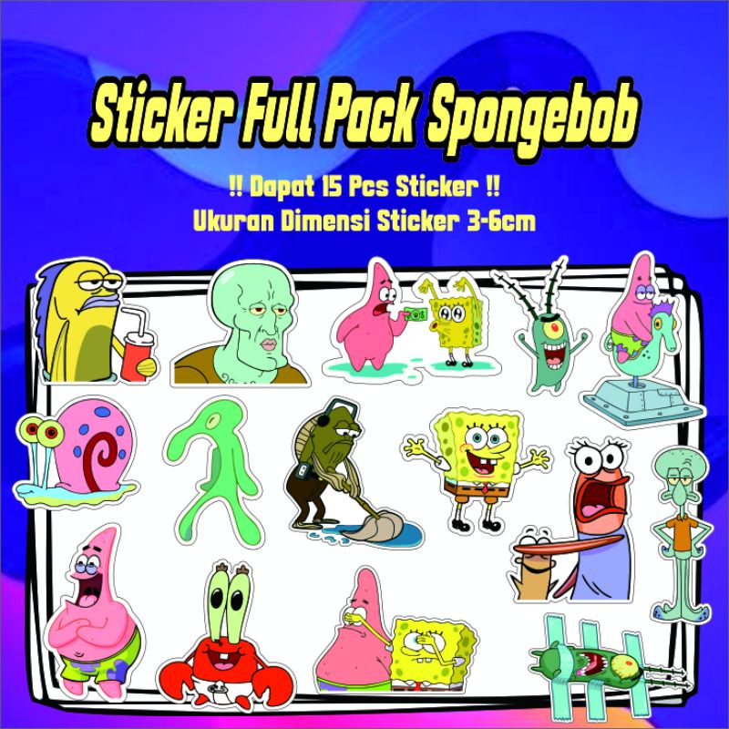 Jual Sticker Full Pack Spongebob / Sticker Full Pack / Sticker Label ...