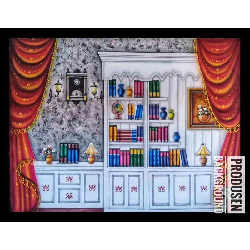 Jual READY Kain WS AF8 Background Wisuda 3x2,5m Rak Buku Tirai Merah ...