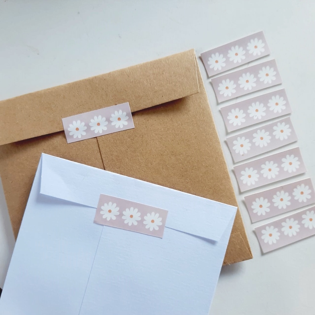 Jual sticker mini segel cute aesthetic motif daisy (vynil anti air ...