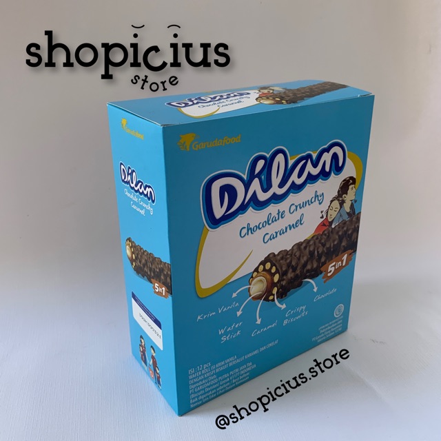 Jual Dilan Crunchy Choco Caramel 12 pcs (box) @ 24gr Coklat Dilan ...