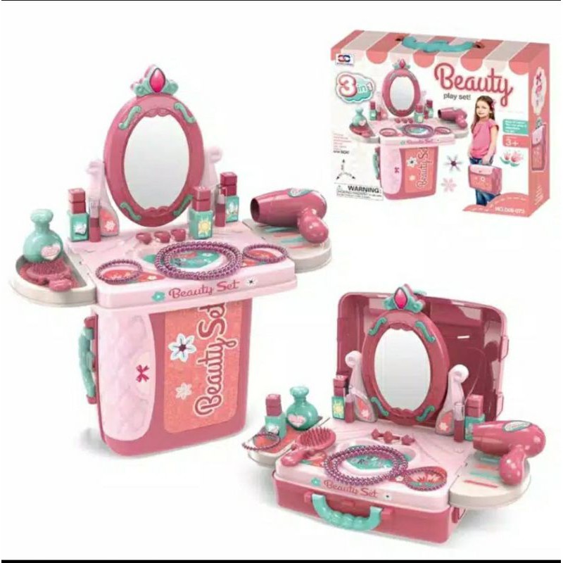 Jual beuaty set koper 3 in 1 make up anak salon | Shopee Indonesia