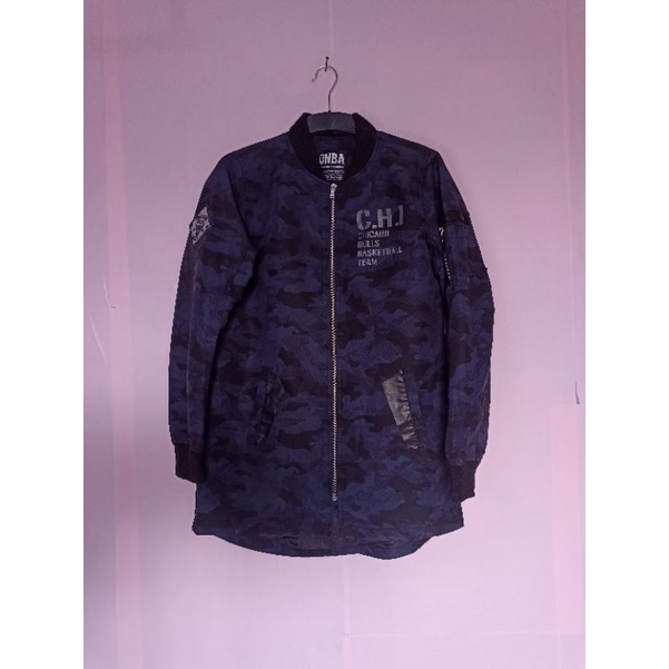 Jual jaket vintage NBA navy loreng | Shopee Indonesia