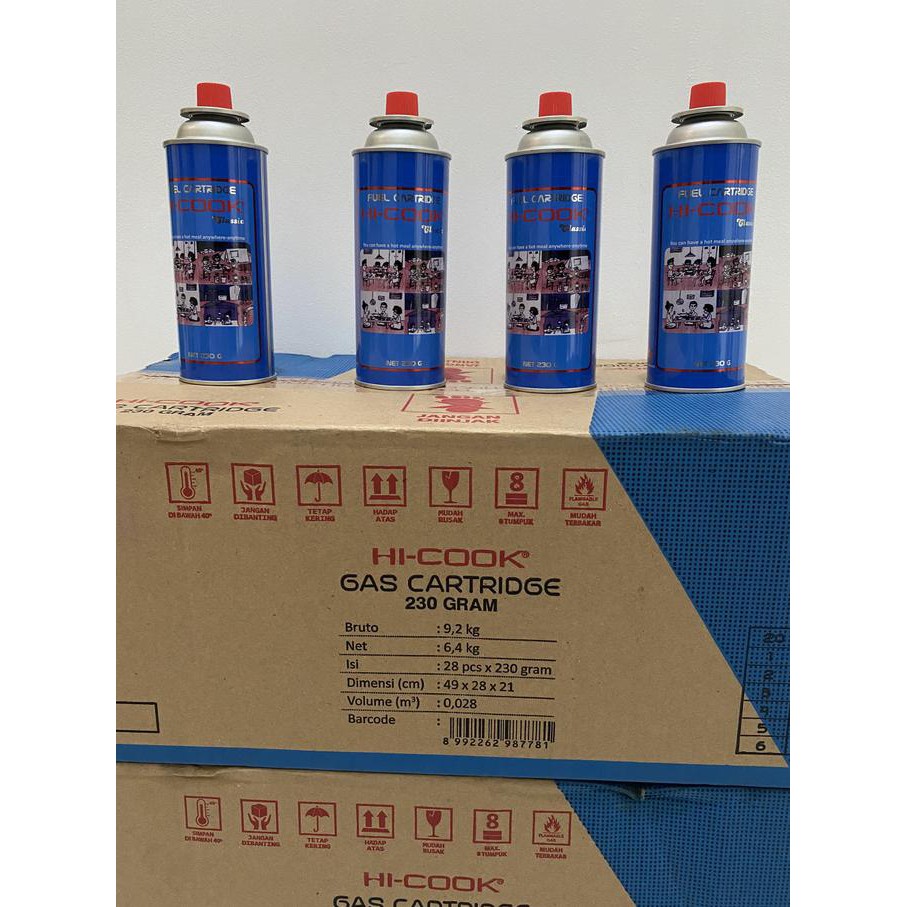 Jual Tabung gas kaleng HI-cook / Butane Gas HI-Cook 230gr | Shopee ...