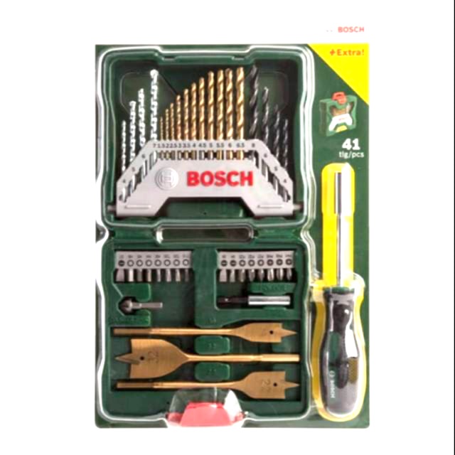 Jual BOSCH 41 pcs X-Line Titanium Set Mata Obeng + Mata Bor + Obeng Tangan | Shopee Indonesia