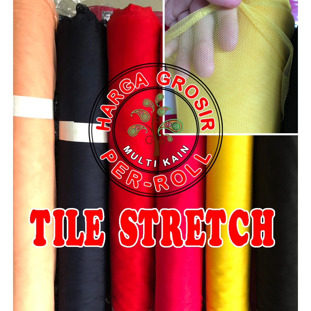 Jual Bahan Kain Tile tulle tille Stretch / Spandex per Roll 50 Yard ...