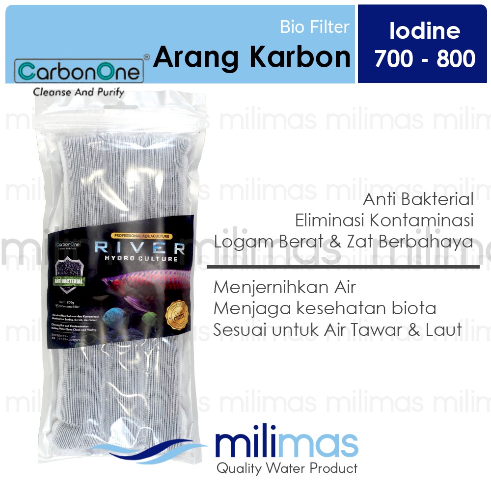 Jual RIVER - Karbon Aktif Aquarium Anti Bakteri - Karbon Granule Iodine ...