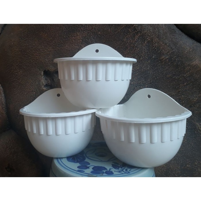 Jual Pot bunga TEMBOK putih 19cm - Putih | Shopee Indonesia