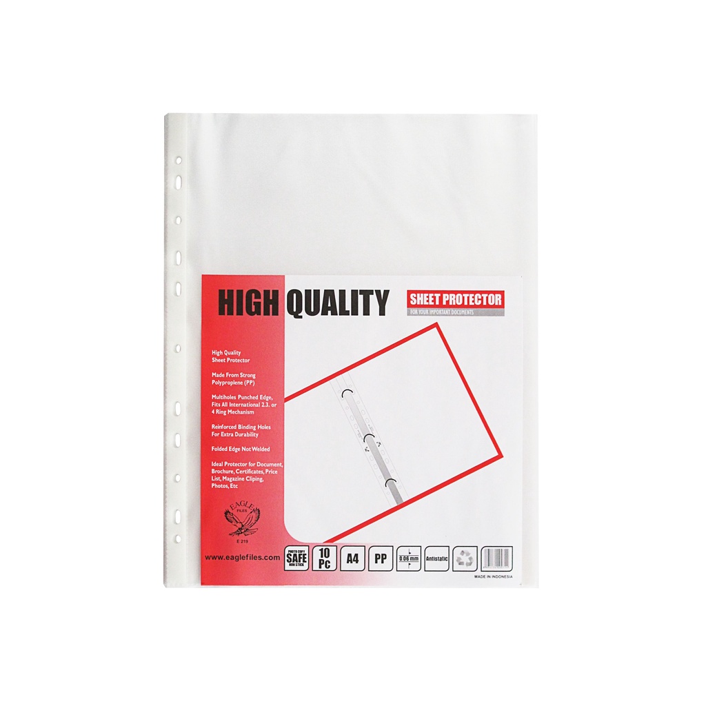 Jual Sheet Protector PP Pockets A4/F4(Folio) EAGLEFiles isi 10 PCS/pack ...