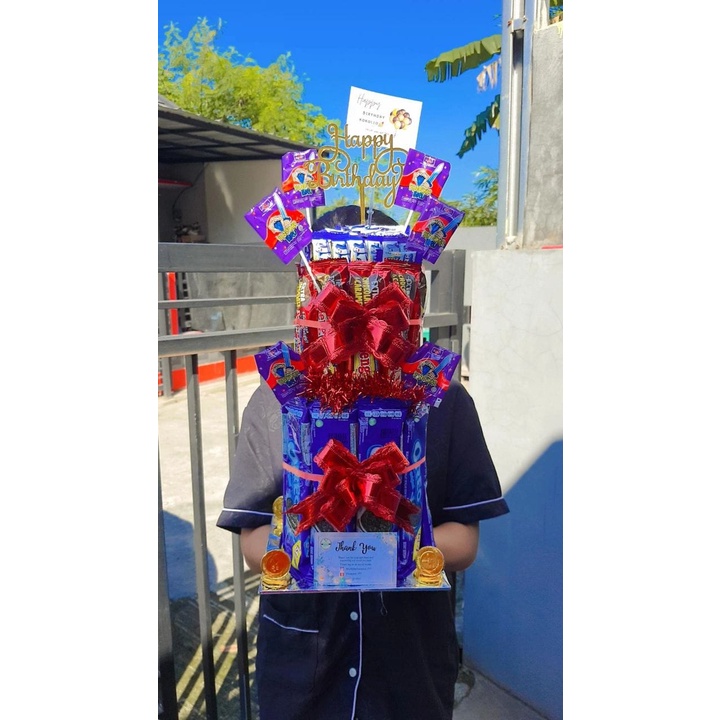 Jual BUKET SNACK/BUKET COKLAT/BOUQUET SNACK/SNACK TOWER/KUE ULANGTAHUN ...