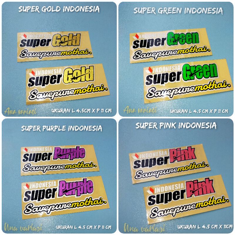 Jual STIKER CUTTING SUPER WHITE SUPER BLACK SUPER GOLD STIKER MOTOR ...