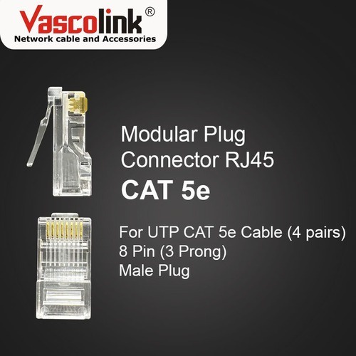 Jual Connector RJ45 Vascolink Cat5e (100pcs) biasa | Shopee Indonesia