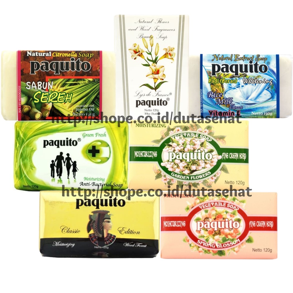 Jual Paquito Soap Lys De France, Sereh, Whitening Padi Susu, Wood ...