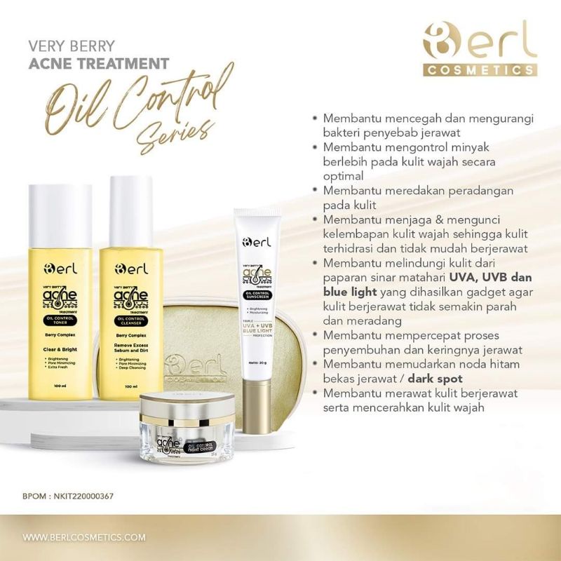 Jual Berl Very Berry Treatment Acne series produk untuk kulit Oily ...