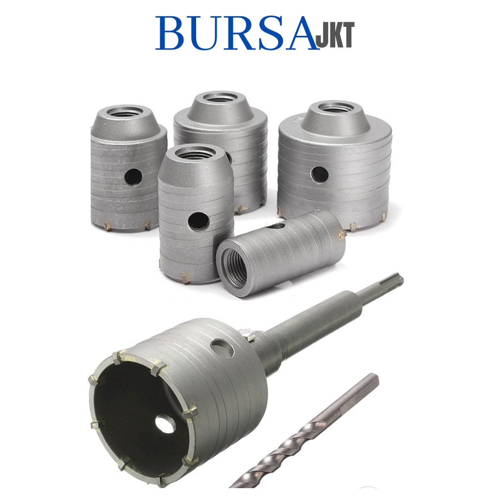 Jual MATA BOR SET LUBANG HOLESAW 30 - 80 MM + KONEKTOR HOLLOW CORE SDS ...