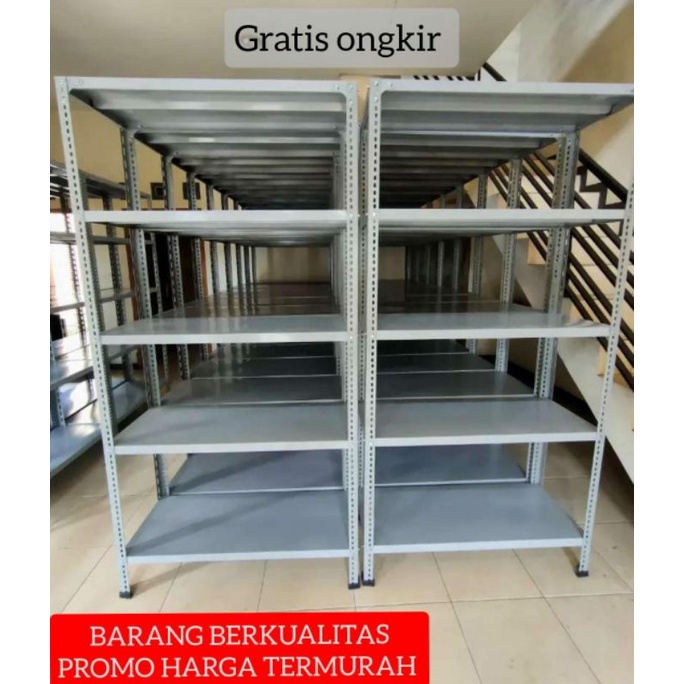 Jual RAK GUDANG MULTI FUNGSI SERBAGUNA RAK BESI SIKU 5 SUSUN KUAT UNTUK ...