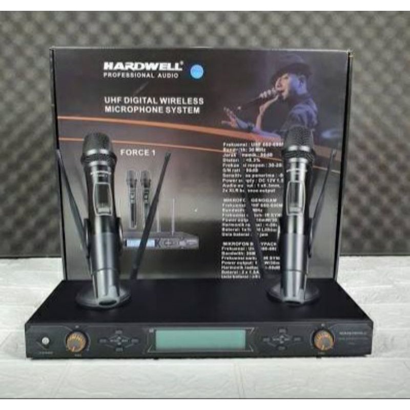 Jual Mic Wireless Hardwell Force 1 Handle ORIGINAL MICROPHONE Mic cas ...
