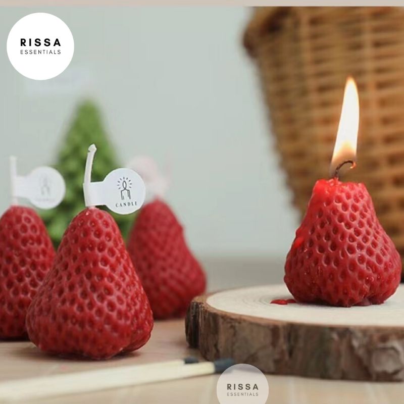 Jual [RISSA] Lilin Strawberry Scented Wax Prop Foto Layout Aesthetic ...