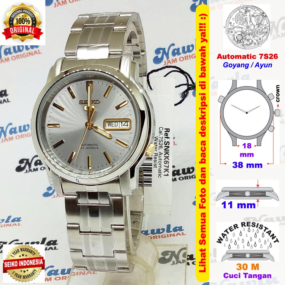 Jual Seiko 5 SNKK67K1 Automatic Grey Dial - Jam Tangan Pria SNKK67 ...