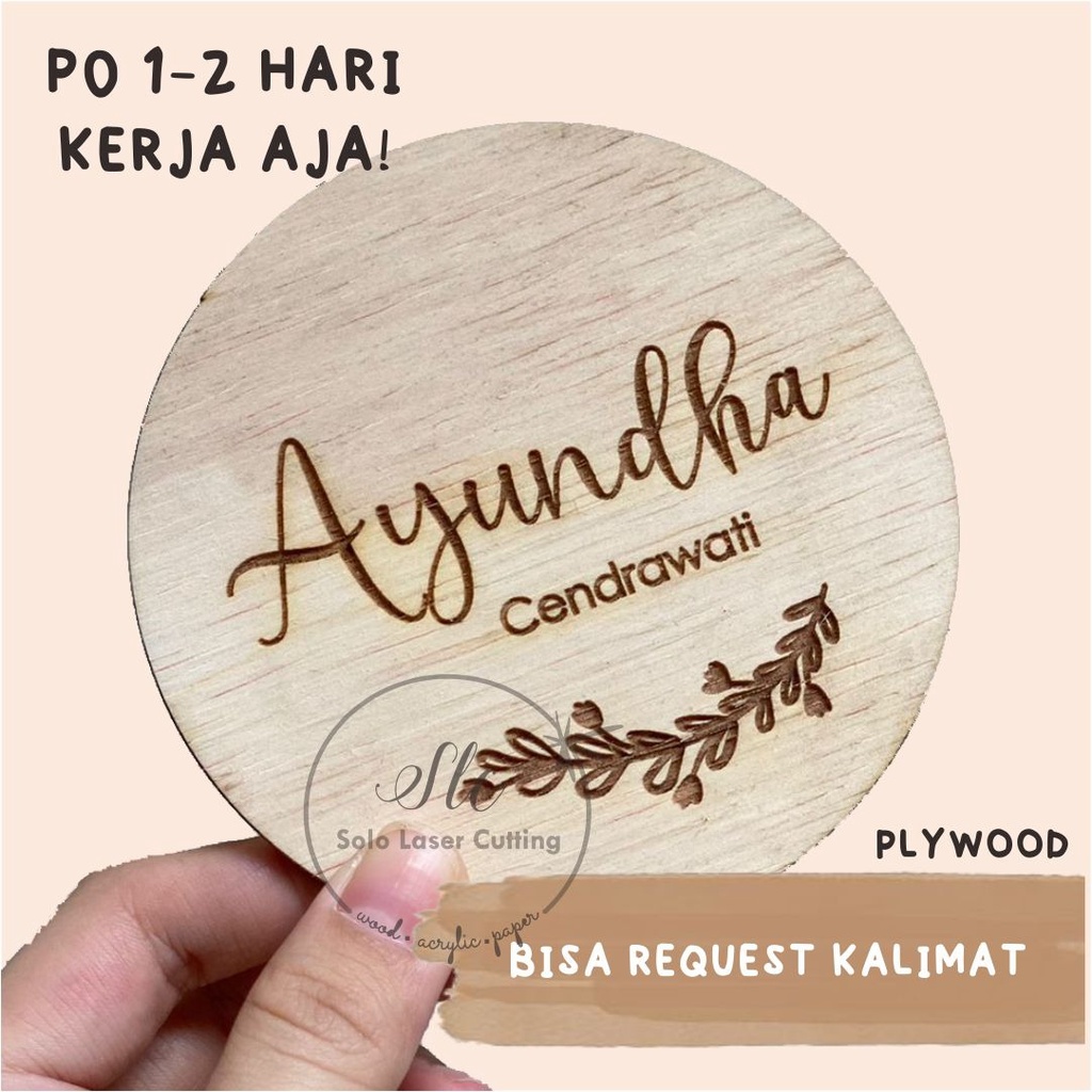 Jual properti foto kayu Papan Nama Bayi / Letter Board Kekinian daun ...