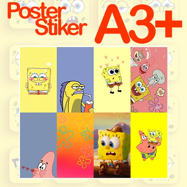 Jual Sticker Poster Spongebob squarepant patrik tuang krab sendy ...