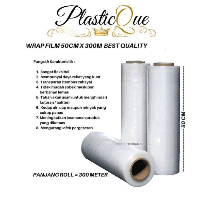 Jual WRAP FILM JUMBO 50CM X 300M 50 CM 300 M PLASTIK STRETCH FILM ...