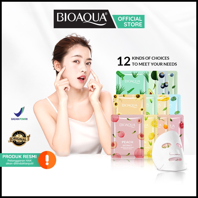 Jual BIOAQUA - sheet mask Brightening Moisturizing skin care Hydrating Essence face Mask anti ...