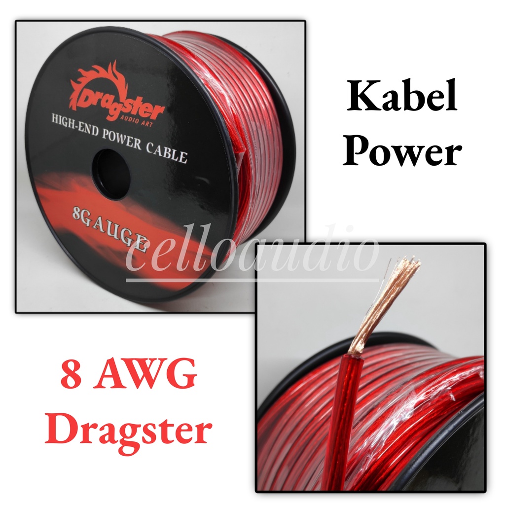 Jual Kabel Strum Dragster 8 AWG (1 Roll) Kabel Power Mobil 8 AWG Stroom ...