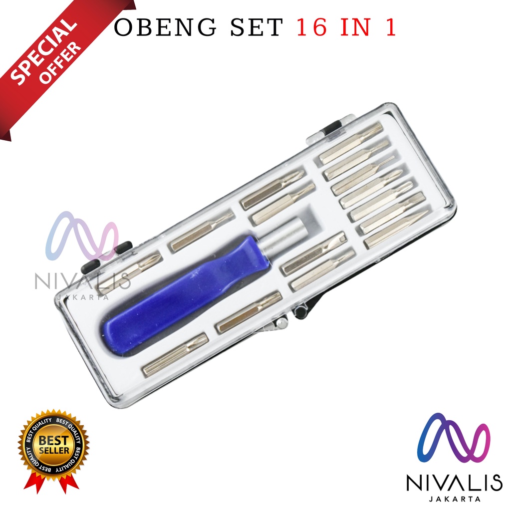 Jual NIVALIS JAKARTA OBENG SET 16 IN 1 UNIVERSAL OBENG SET 16 PCS OBENG ...