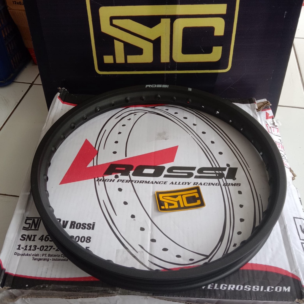 Jual Velg Alluminium - Rim Alloy WM 140 X 17 36Hole Rossi Hitam Dop ...