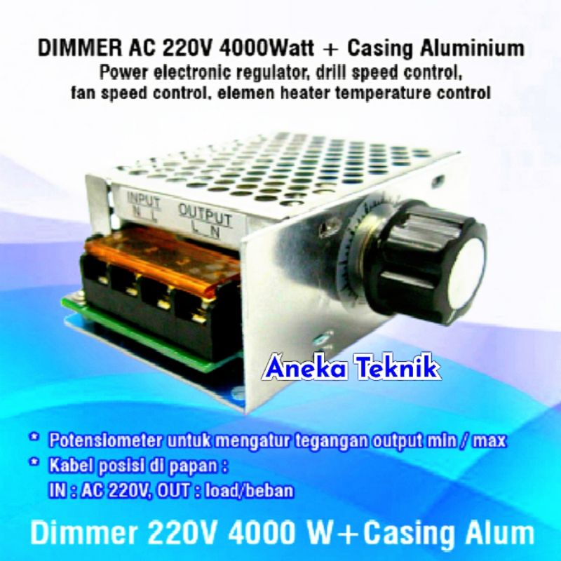 Jual AC Motor Speed Controller - Dimmer AC 220V 4000W / 4000 Watt ...