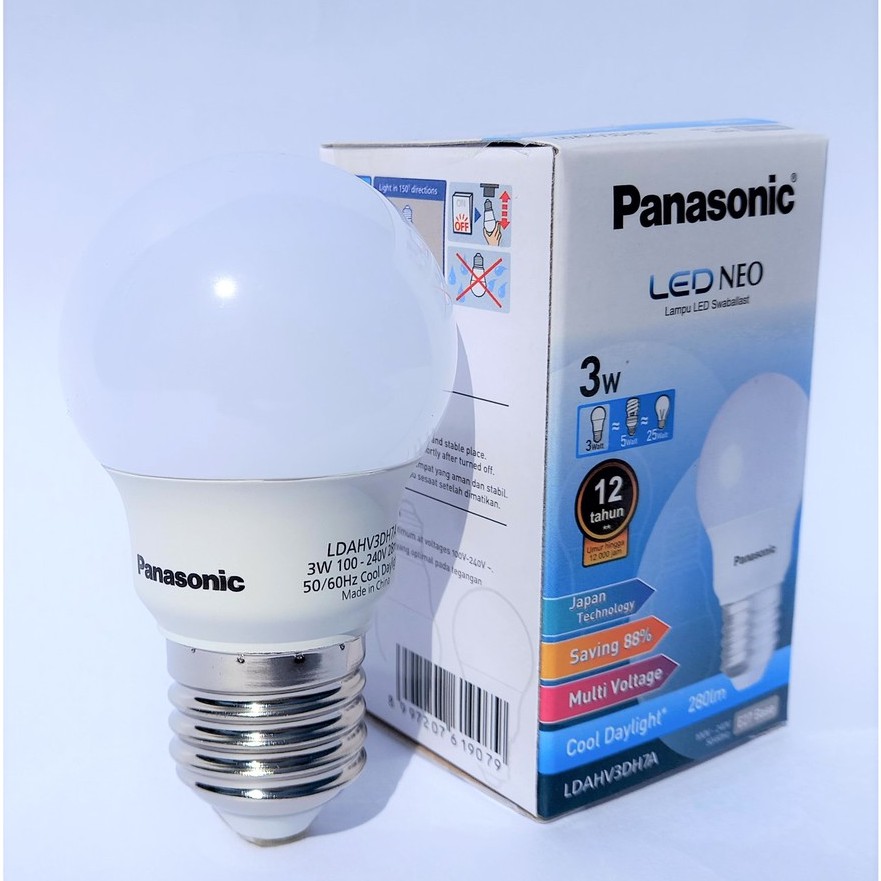 Jual LAMPU LED PANASONIC NEO 3W 6500K COOL DAYLIGHT PUTIH | Shopee ...