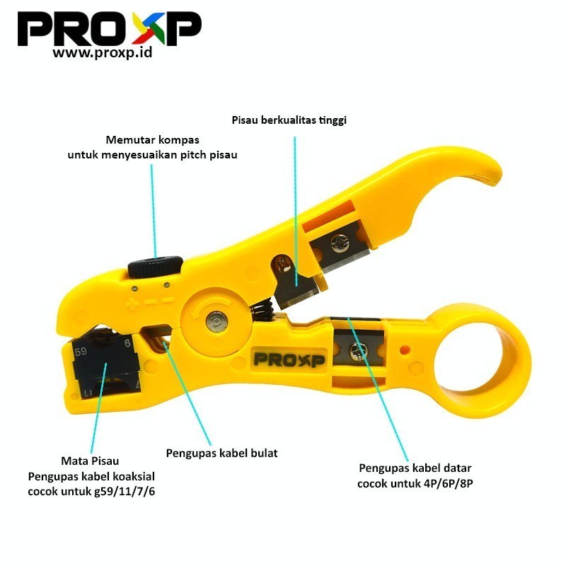 Jual ProXp CCT-05 Alat Pengupas Kabel LAN Cable Wire Stripper Cutter ...