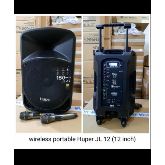 Jual Speaker portable Huper jl12 jl 12 12inch wireless usb bluetooth original | Shopee Indonesia